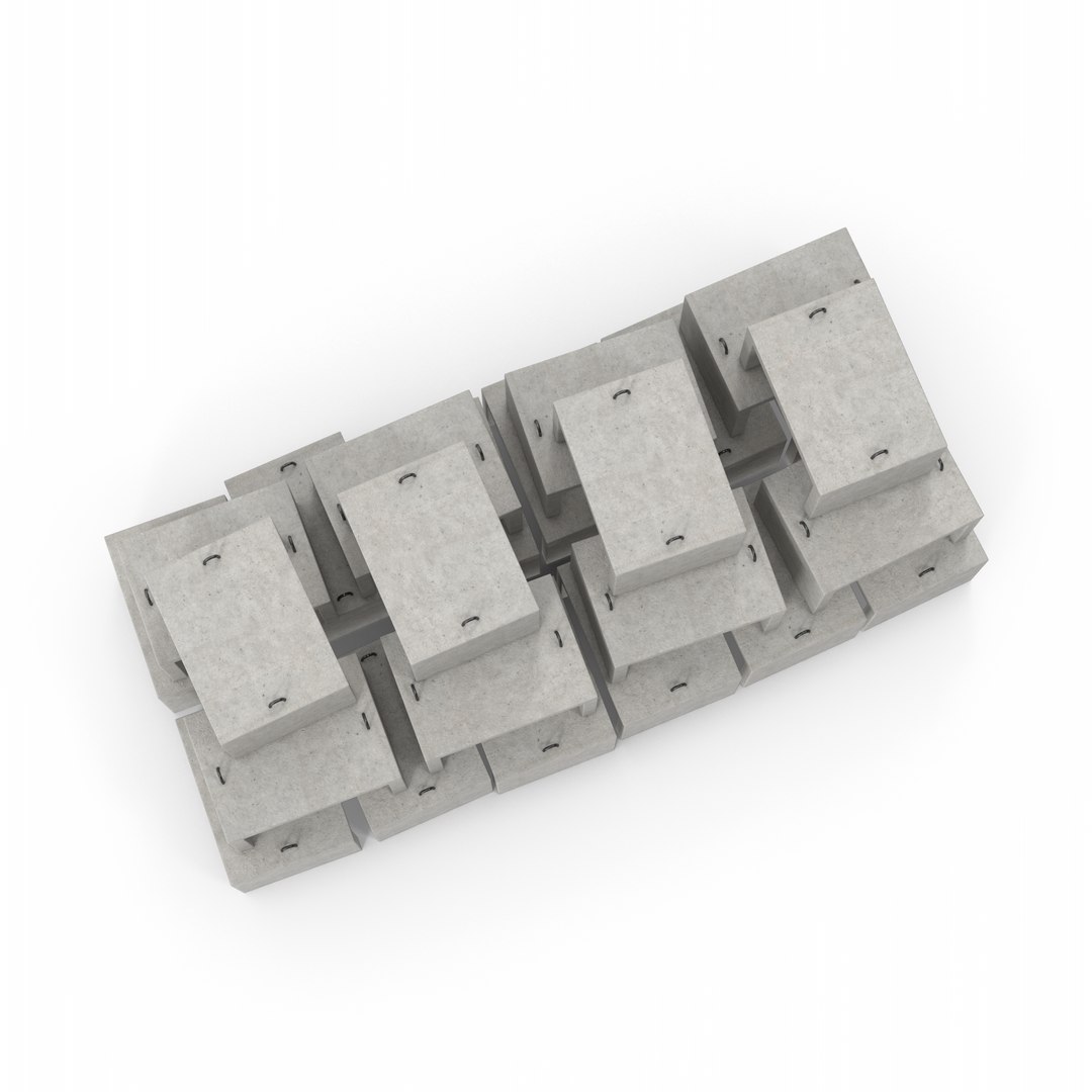 3D Stack Of Concrete Blocks Model - TurboSquid 1991249
