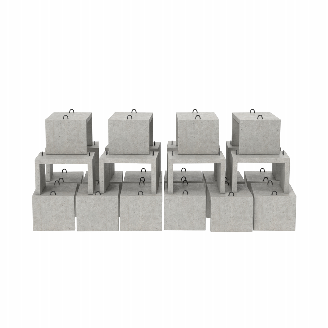 3D Stack Of Concrete Blocks Model - TurboSquid 1991249
