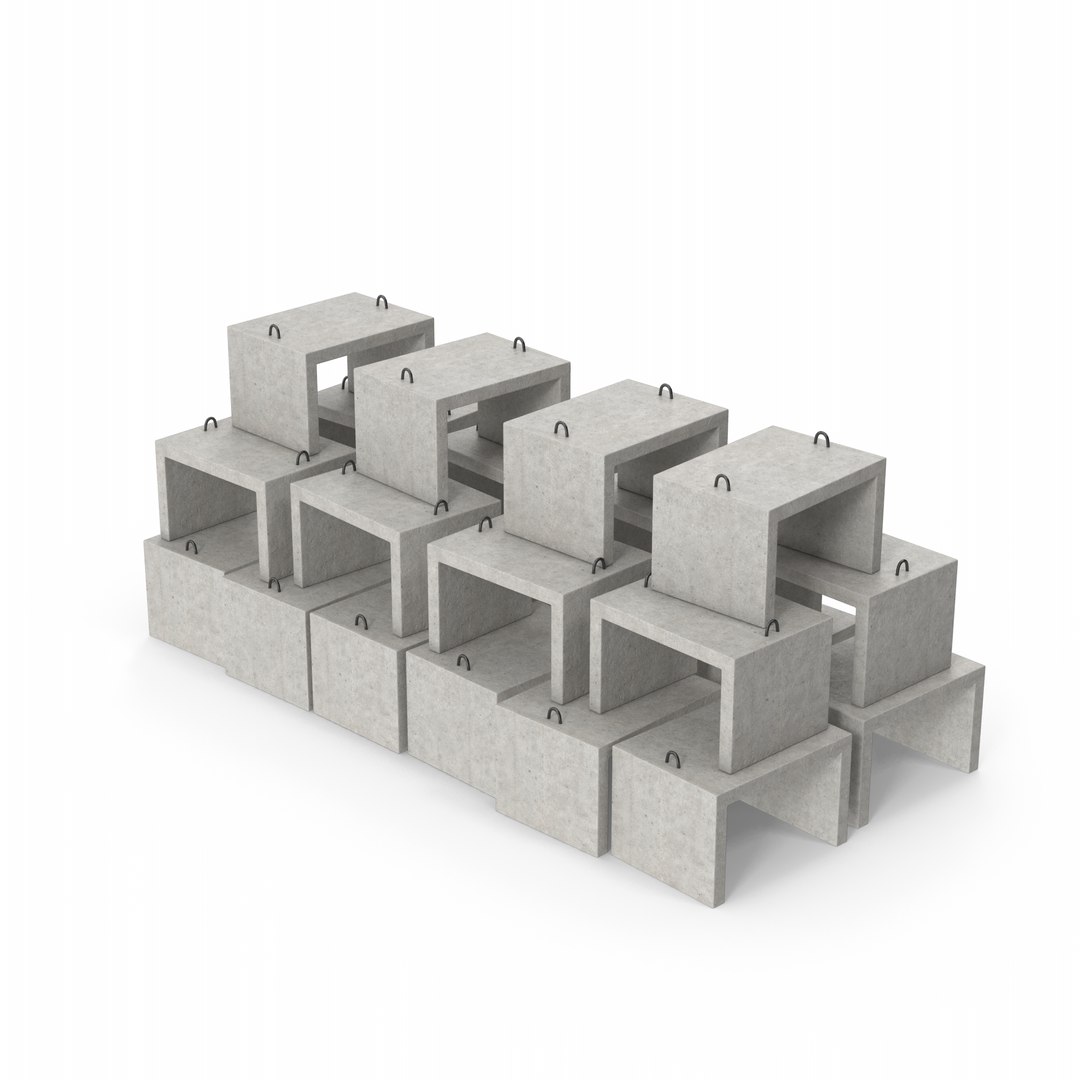 3D Stack Of Concrete Blocks Model - TurboSquid 1991249
