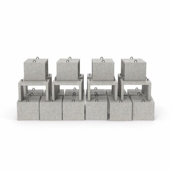 3D Stack Of Concrete Blocks model - TurboSquid 1991249