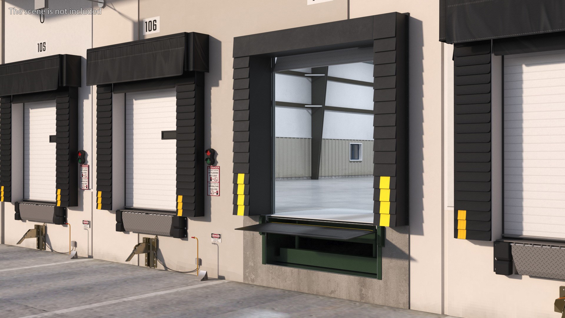Loading Dock Shelter With Open Roll-Up Door 3D Model - TurboSquid 2402362