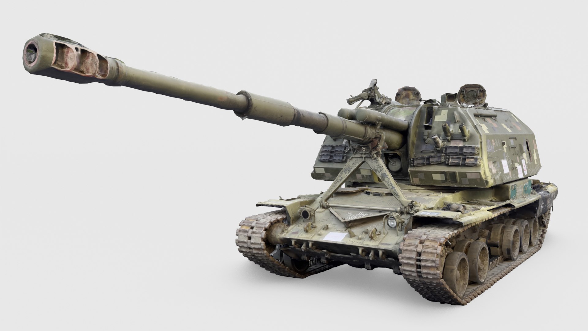 3D Destroyed 2S19 Msta 152 Mm Self-propelled Howitzer M1990 Farm - TurboSquid 2142158