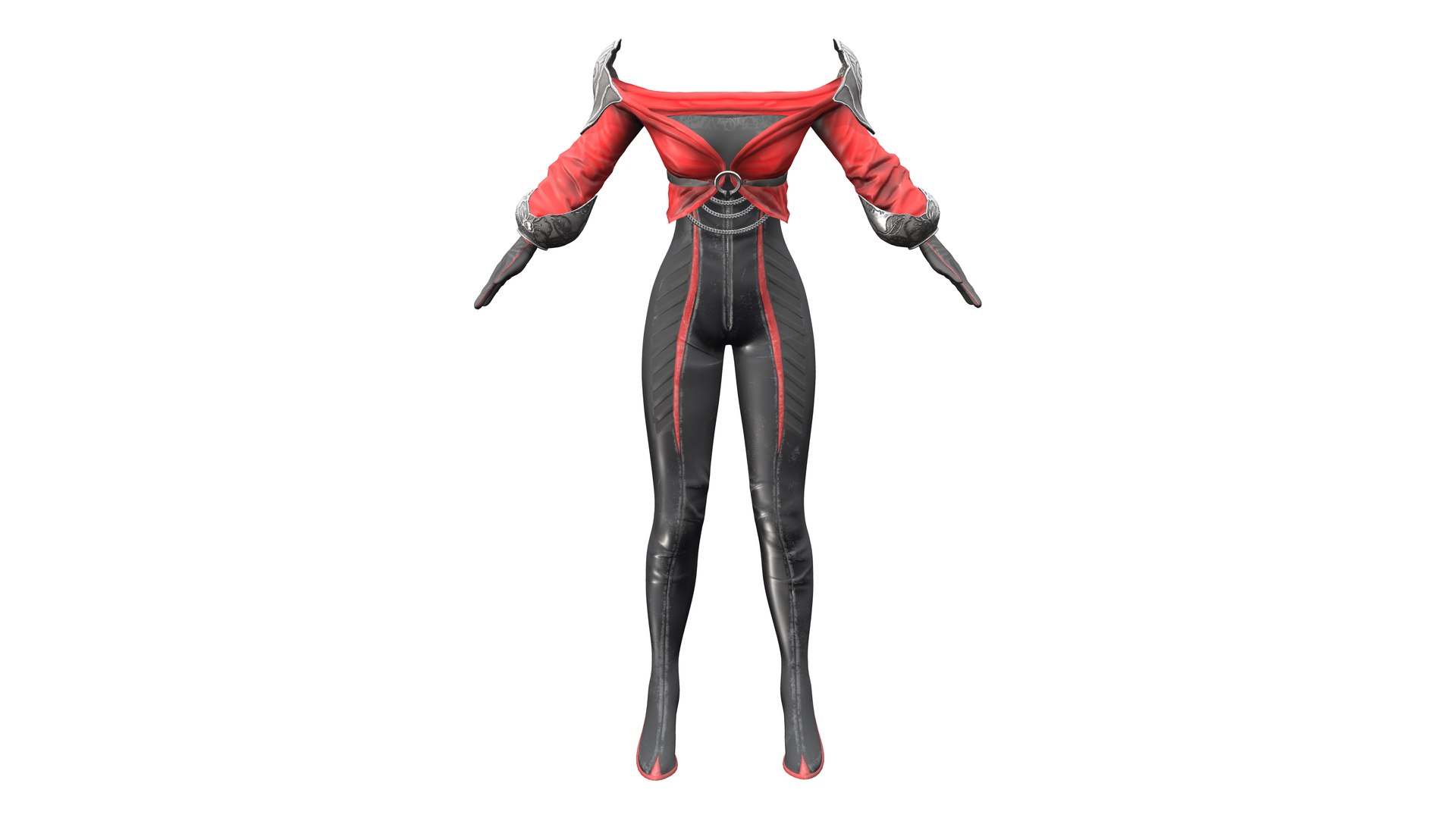 Crimson Black Warrior Armour Bodysuit 3D Model - TurboSquid 1914769