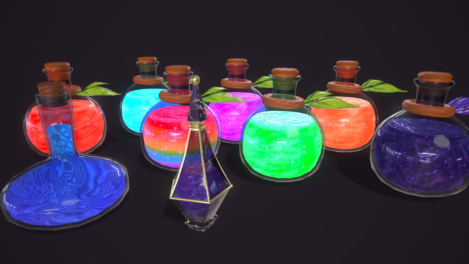 Stylized Magic Potions Pack 3D Model - TurboSquid 2087684