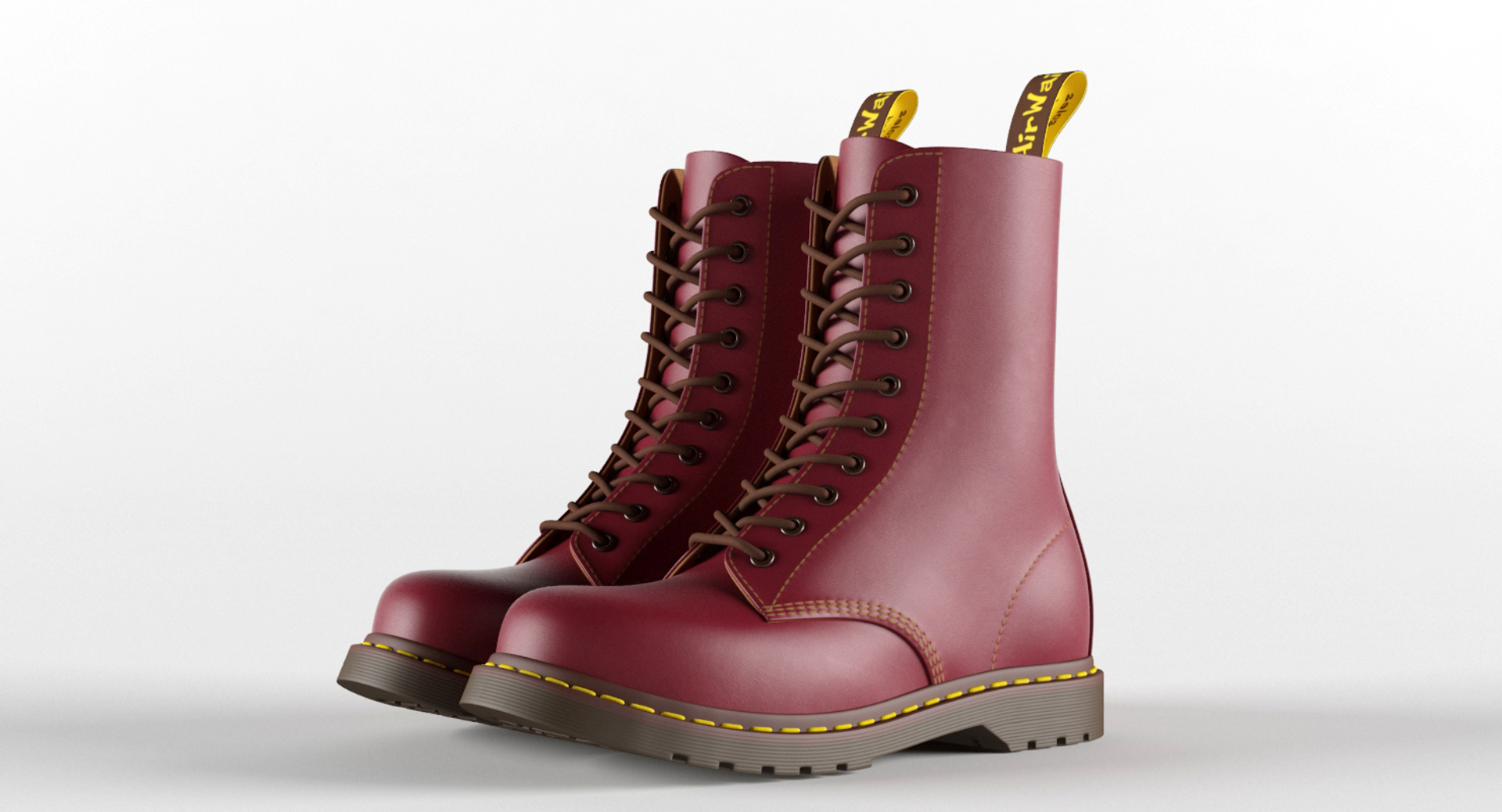 leather red boots 3d model