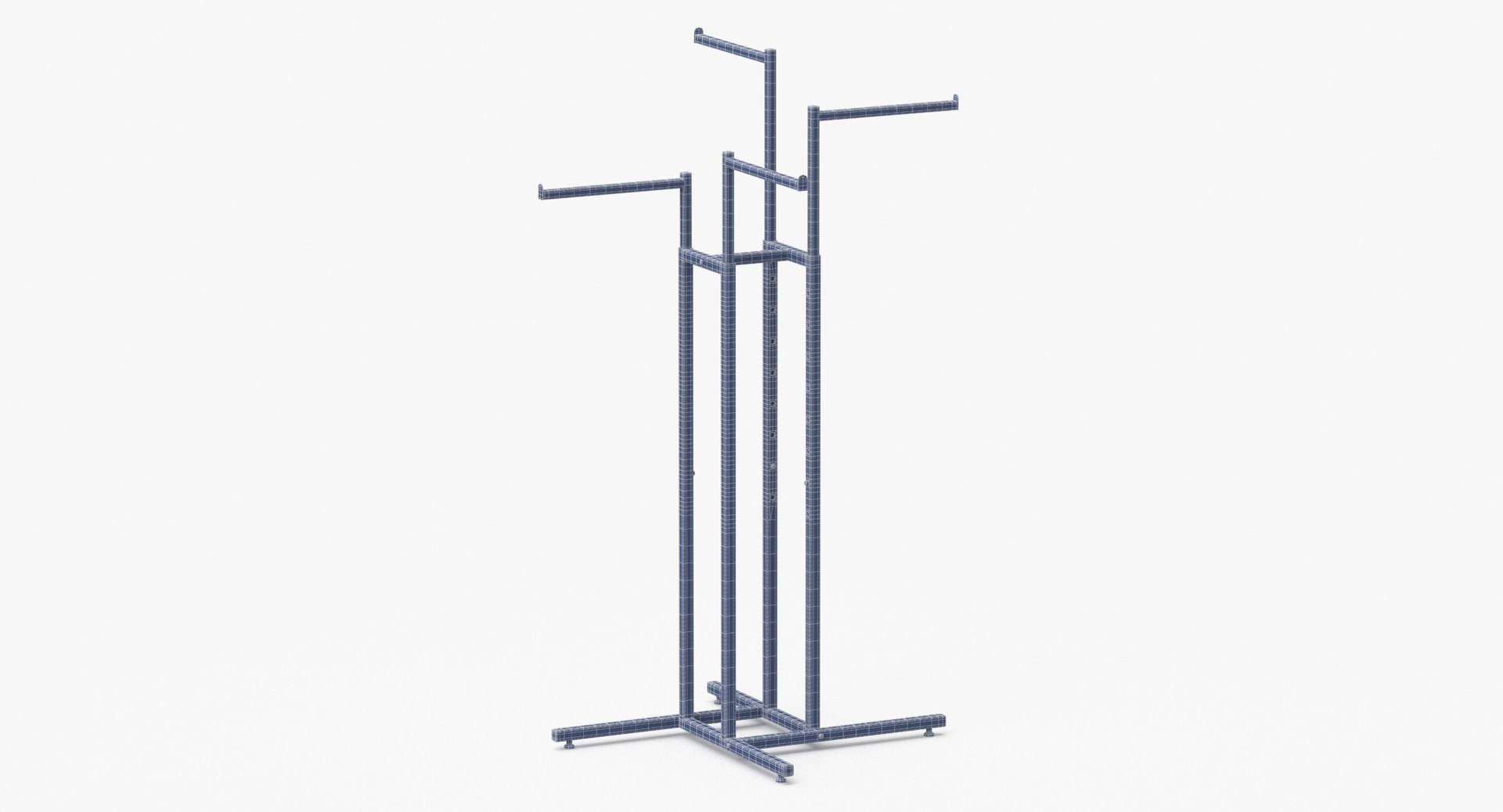 Clothing 4 Way Rack 03 Metal Black and White 3D model - TurboSquid 1965925