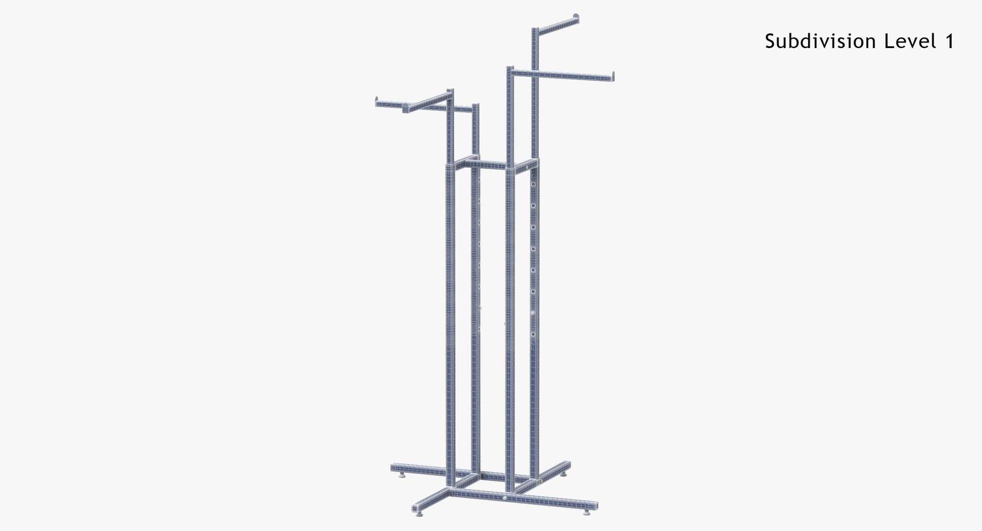 Clothing 4 Way Rack 03 Metal Black and White 3D model - TurboSquid 1965925