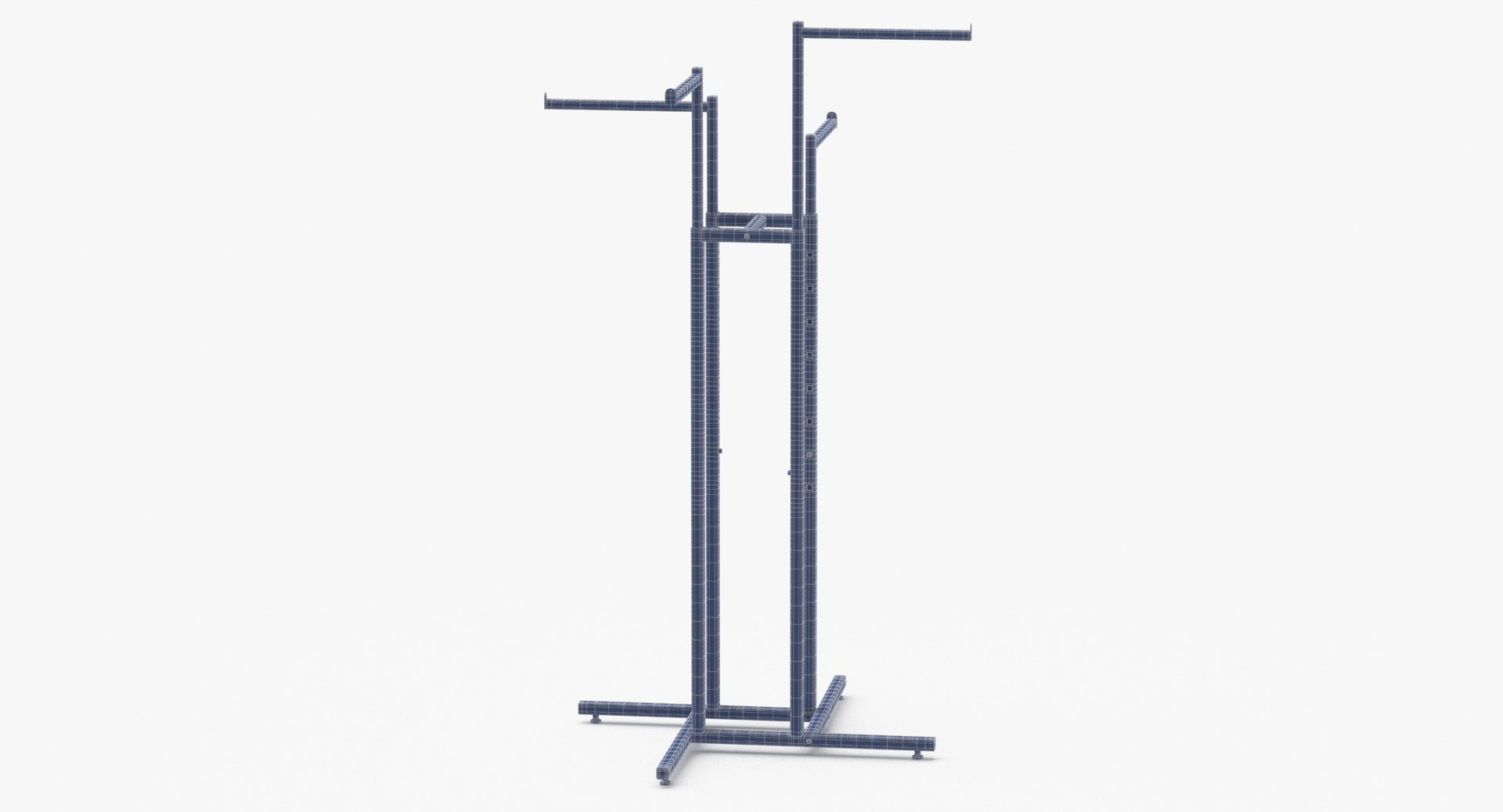 Clothing 4 Way Rack 03 Metal Black and White 3D model - TurboSquid 1965925