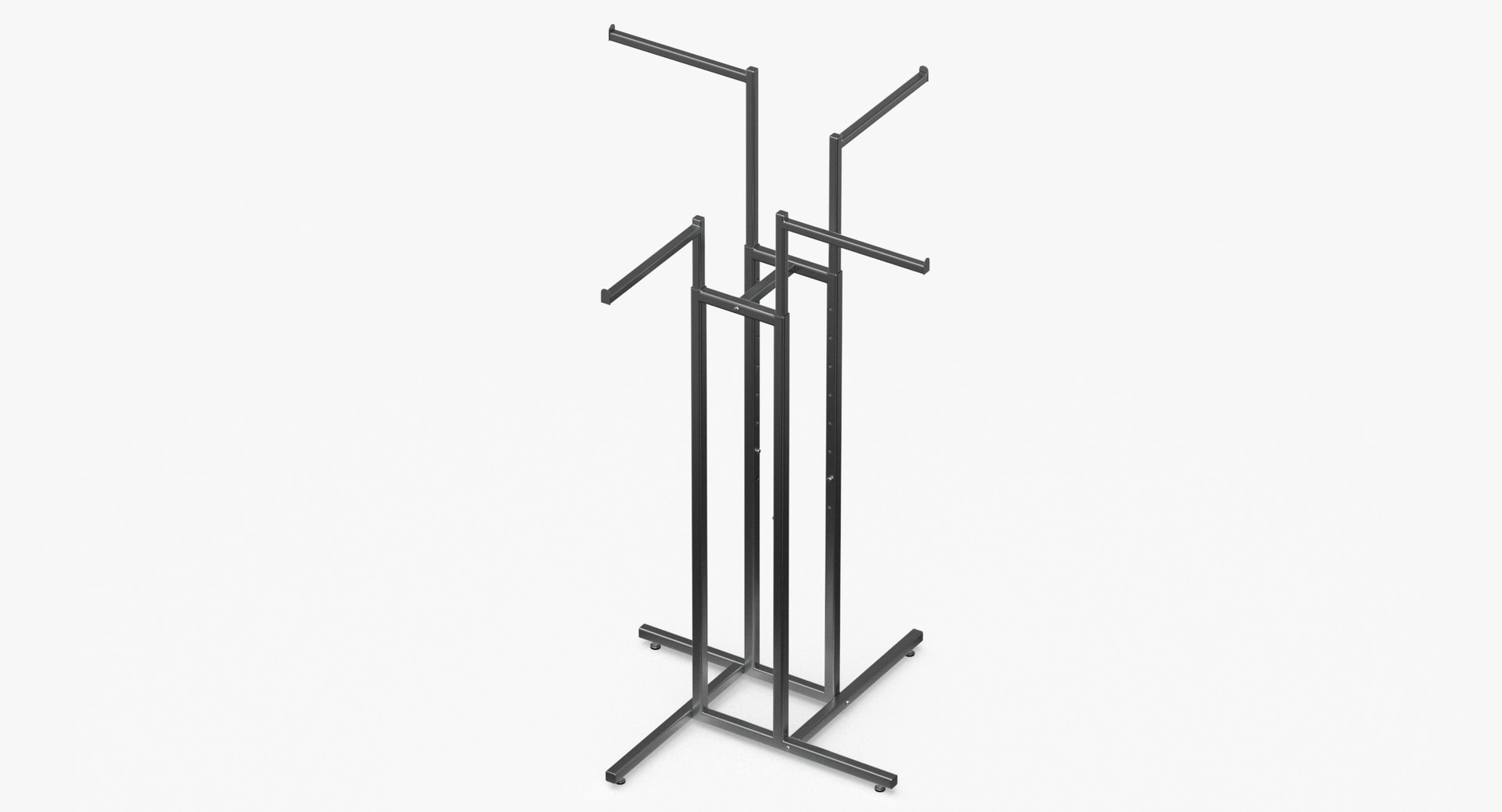 Clothing 4 Way Rack 03 Metal Black and White 3D model - TurboSquid 1965925