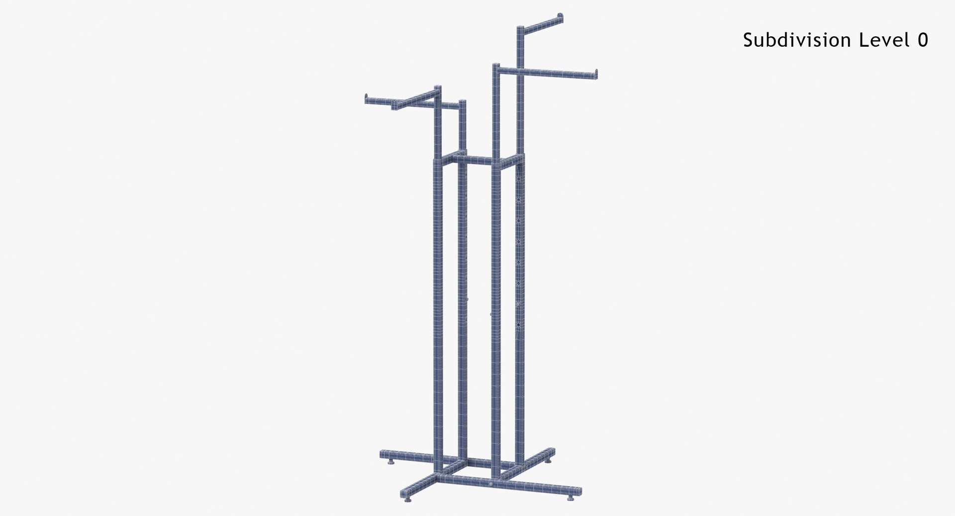Clothing 4 Way Rack 03 Metal Black and White 3D model - TurboSquid 1965925