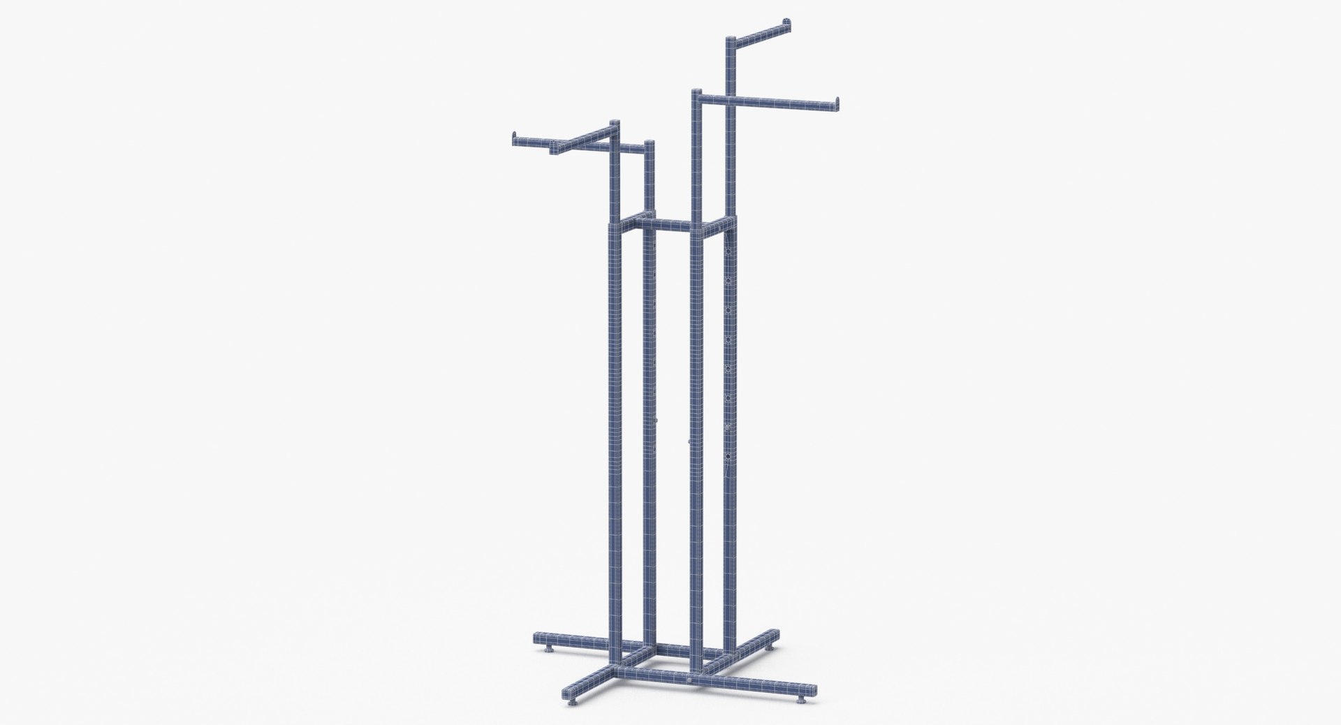 Clothing 4 Way Rack 03 Metal Black and White 3D model - TurboSquid 1965925