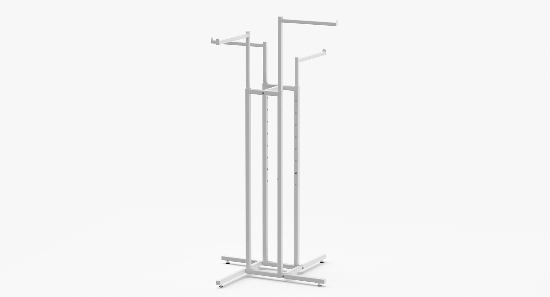 Clothing 4 Way Rack 03 Metal Black and White 3D model - TurboSquid 1965925