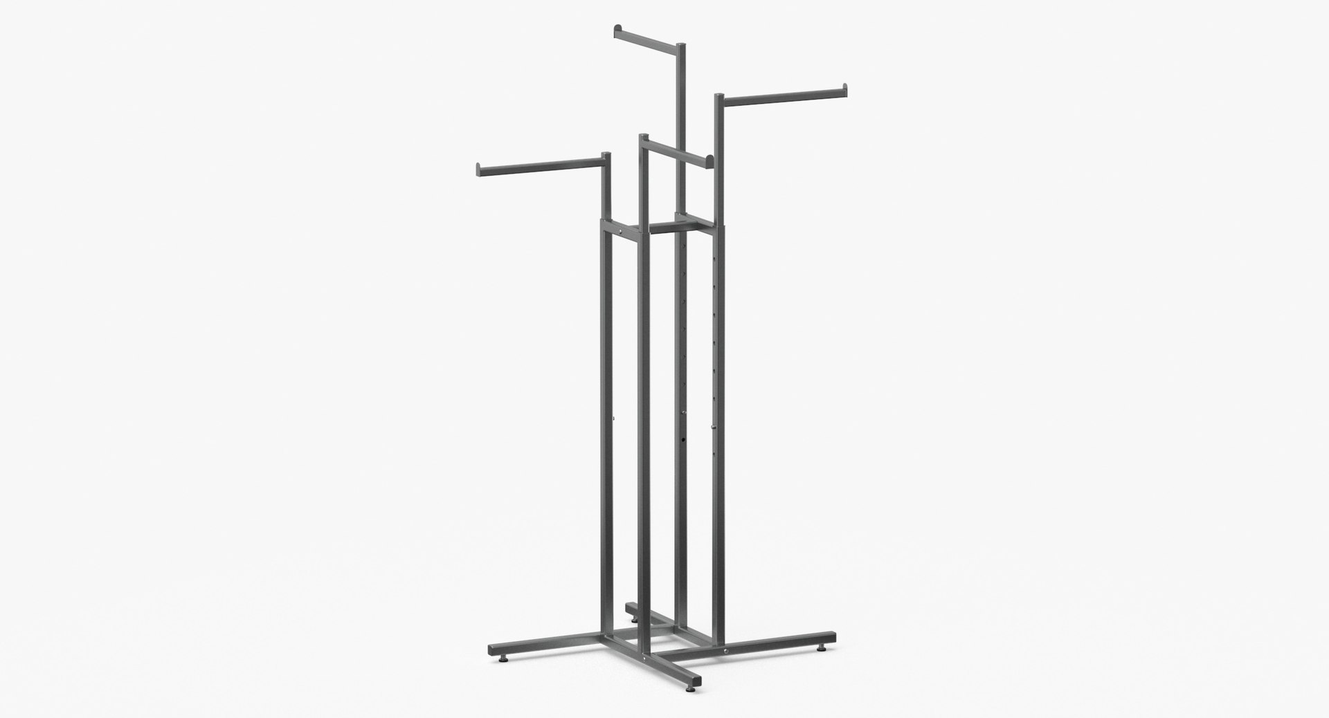 Clothing 4 Way Rack 03 Metal Black and White 3D model - TurboSquid 1965925