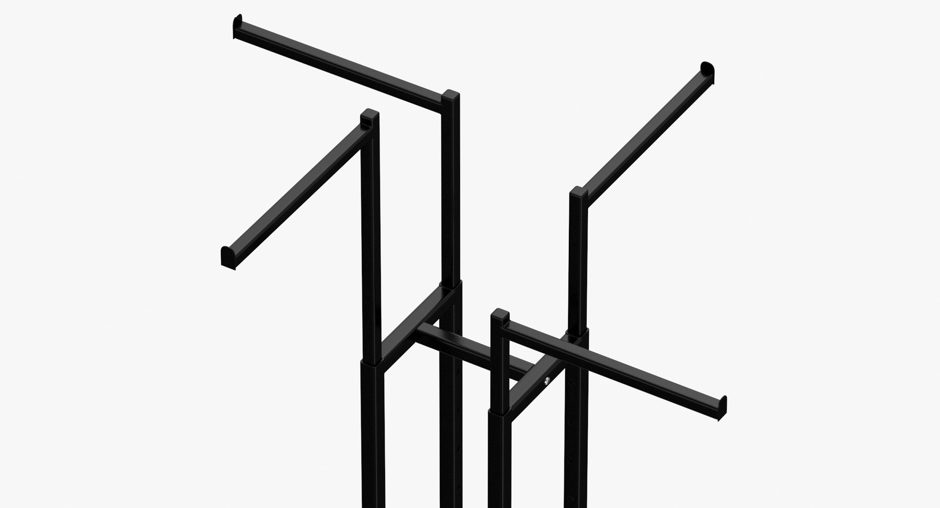 Clothing 4 Way Rack 03 Metal Black and White 3D model - TurboSquid 1965925