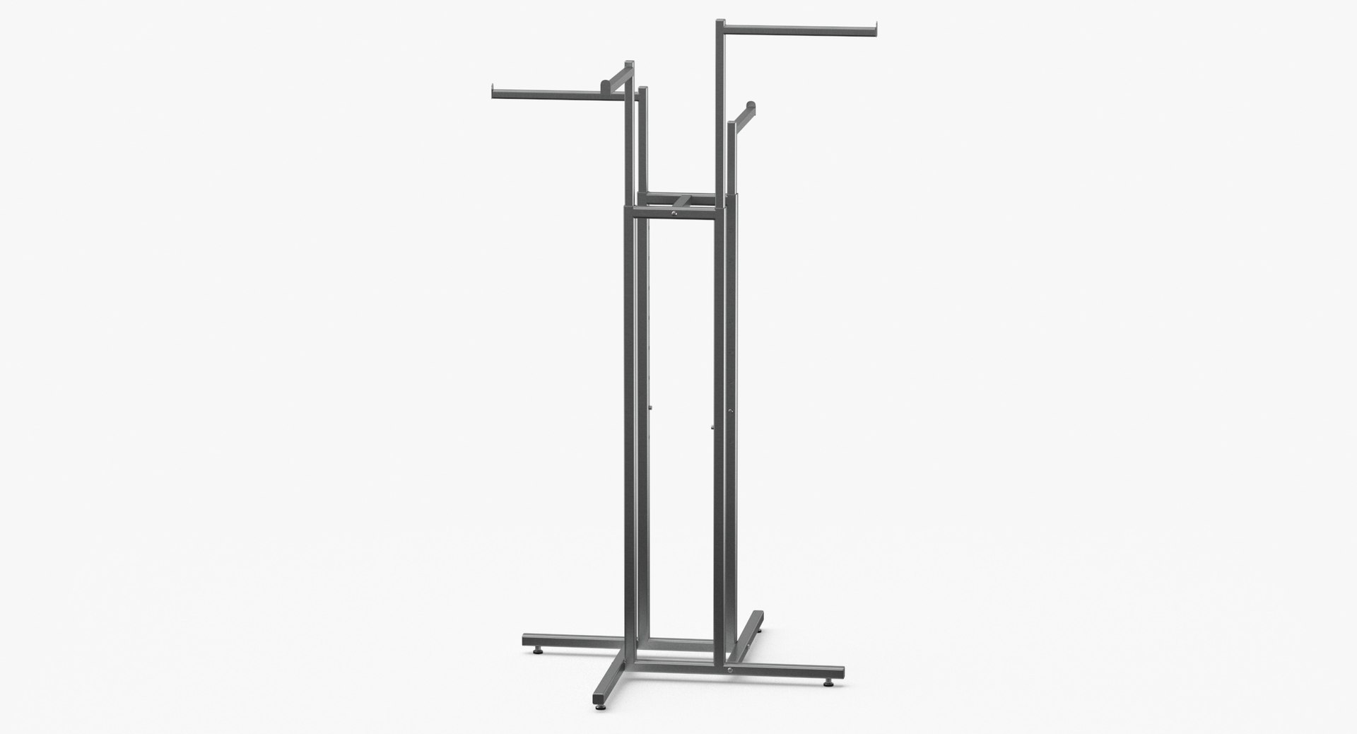 Clothing 4 Way Rack 03 Metal Black and White 3D model - TurboSquid 1965925