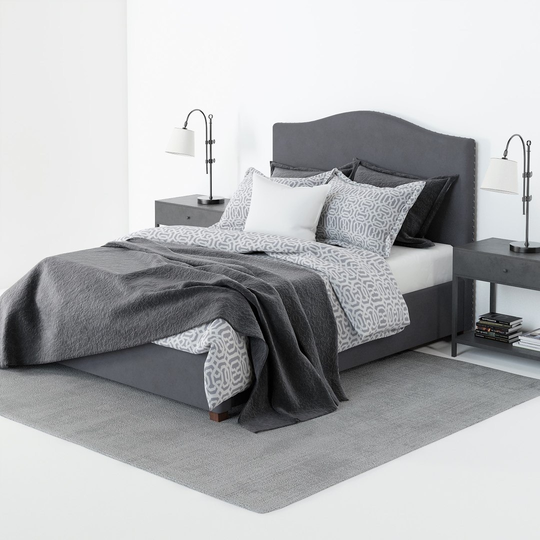 3D Pottery Barn Raleigh Bed - TurboSquid 1388786