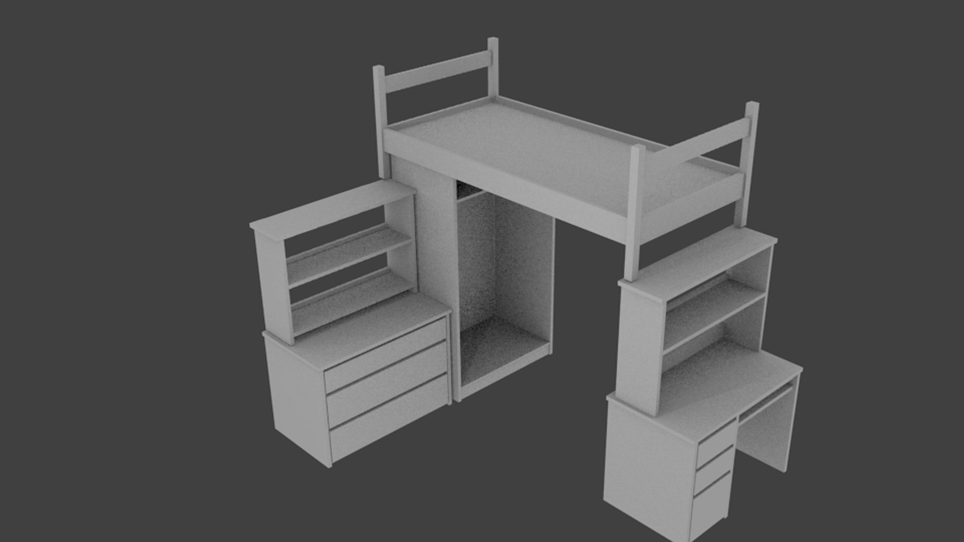 Furniture Dorm 3d 3ds