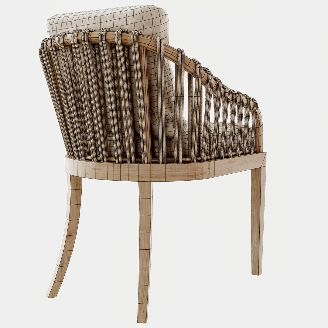 Tulum Upholstered Dining Chair 3D Model - TurboSquid 2388439