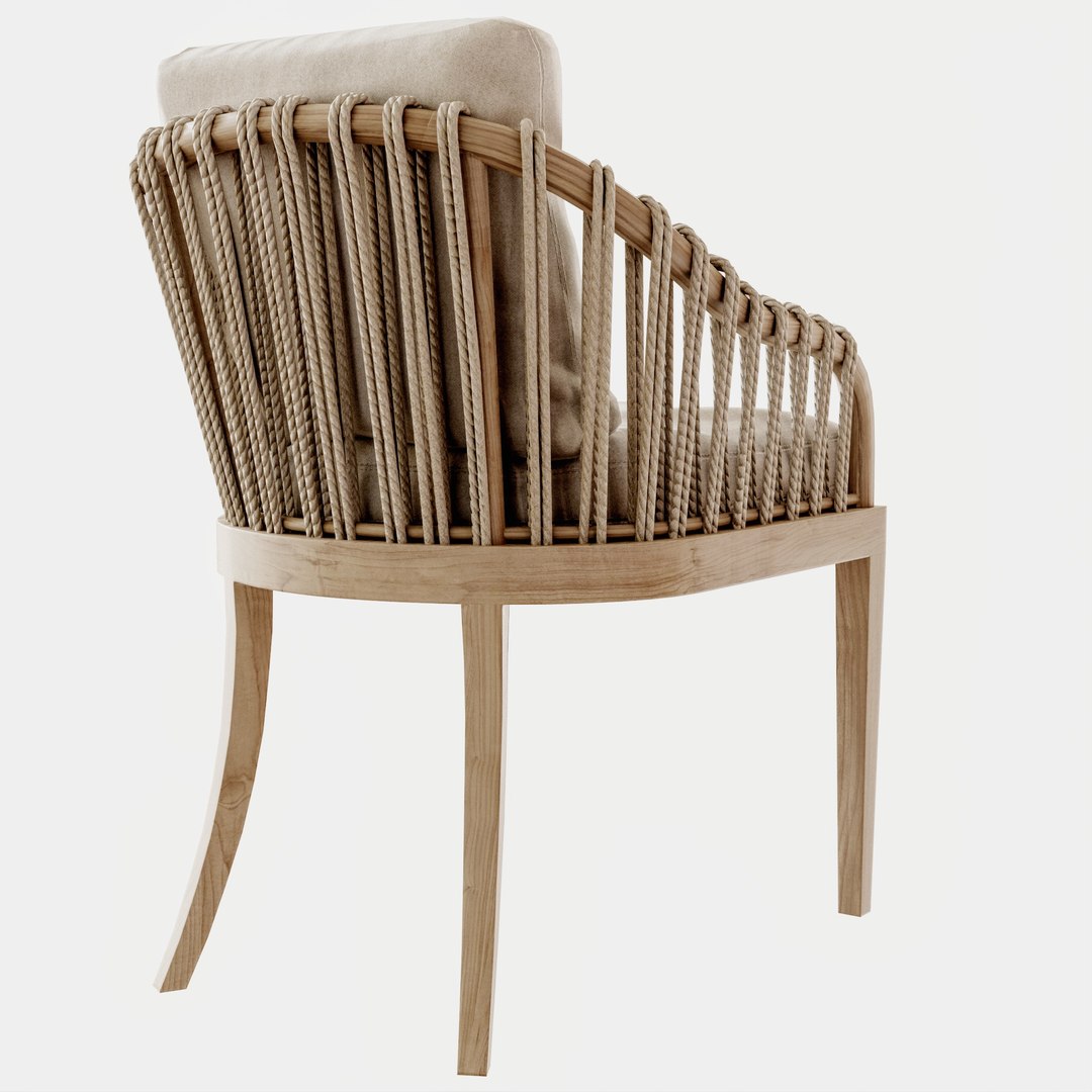 Tulum Upholstered Dining Chair 3D Model - TurboSquid 2388439