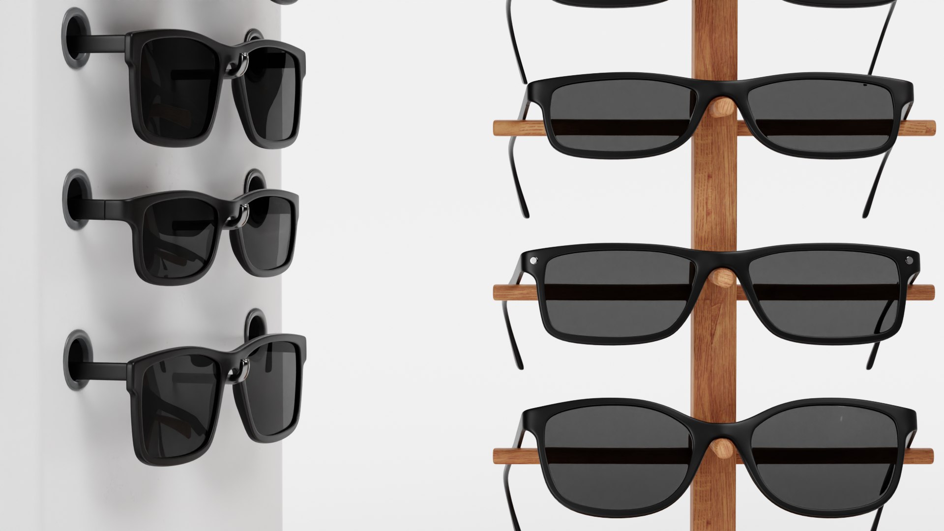 3D Model Sunglasses On Stands - TurboSquid 2042747