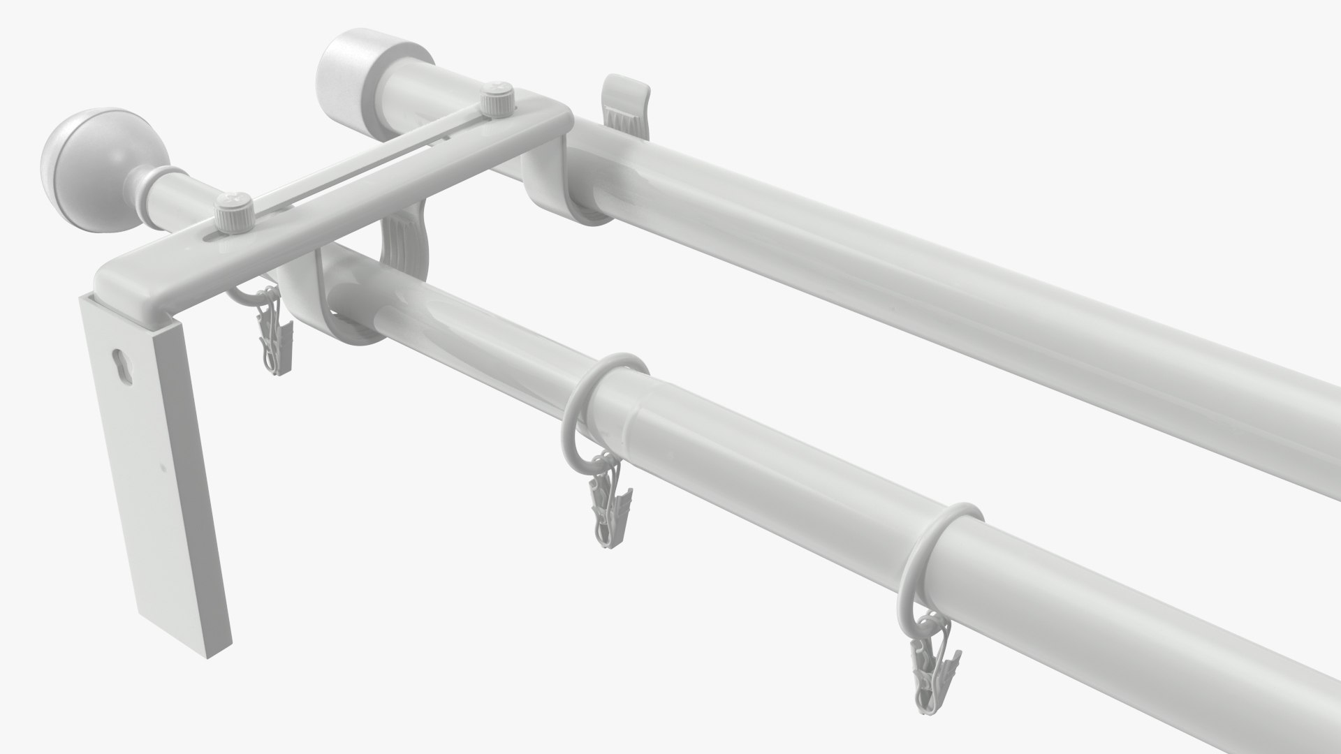 3D White Curtain Rods Model - TurboSquid 2011358