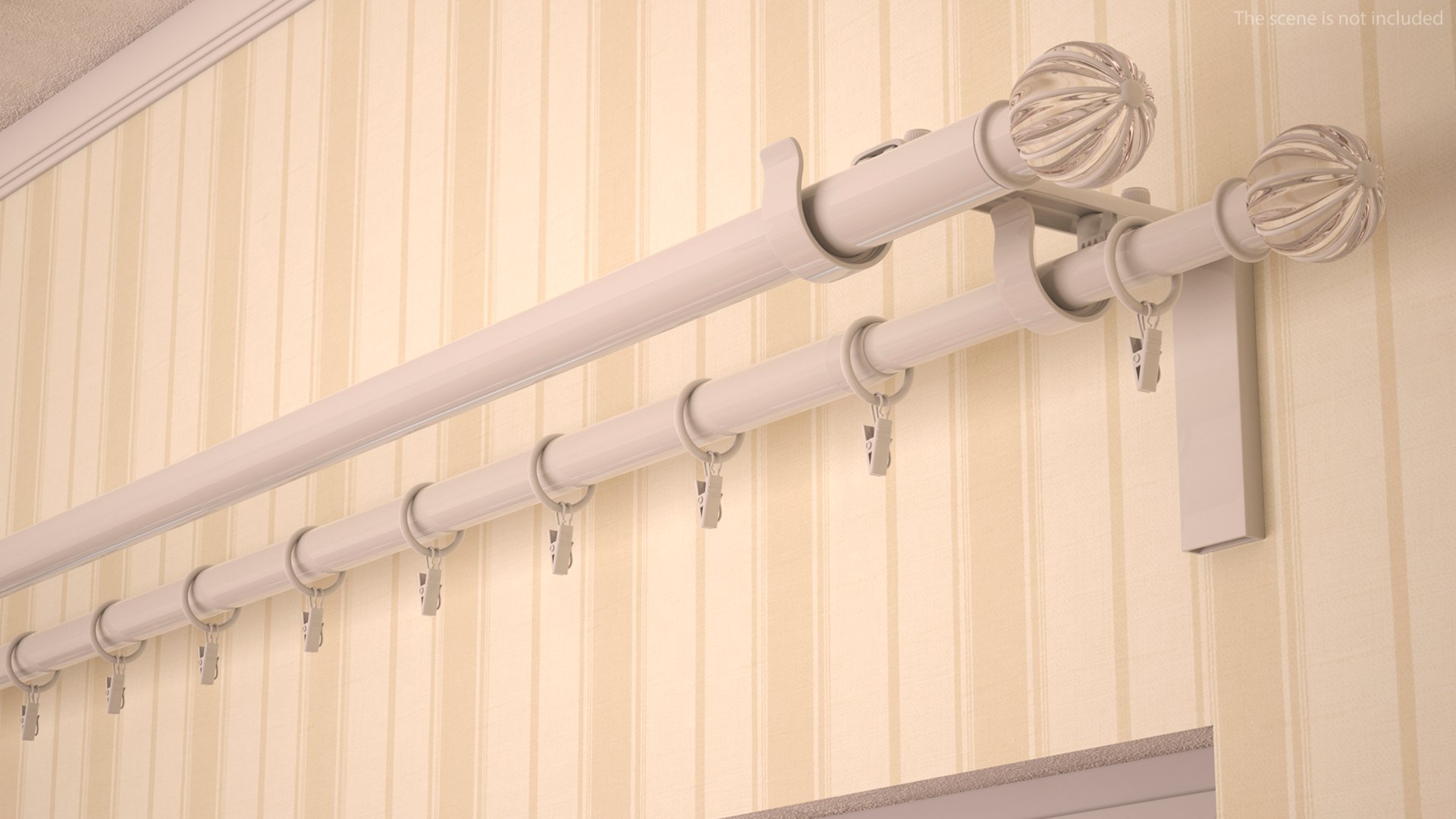 3D White Curtain Rods Model - TurboSquid 2011358