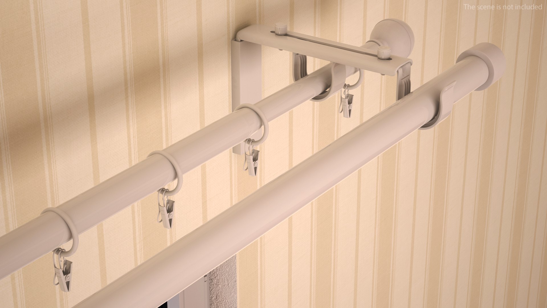 3D White Curtain Rods Model - TurboSquid 2011358