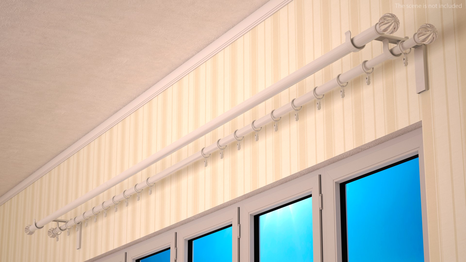 3D White Curtain Rods Model - TurboSquid 2011358