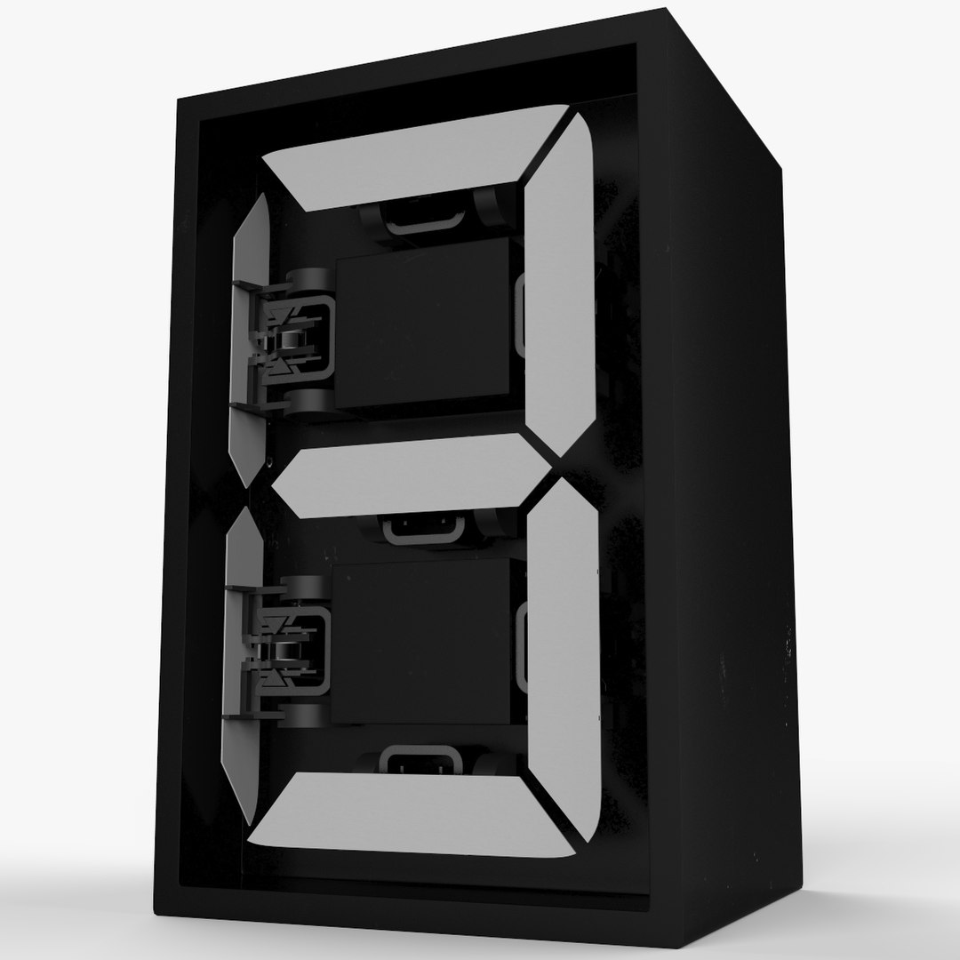 Digital Number Panel 3D Model - TurboSquid 1169288