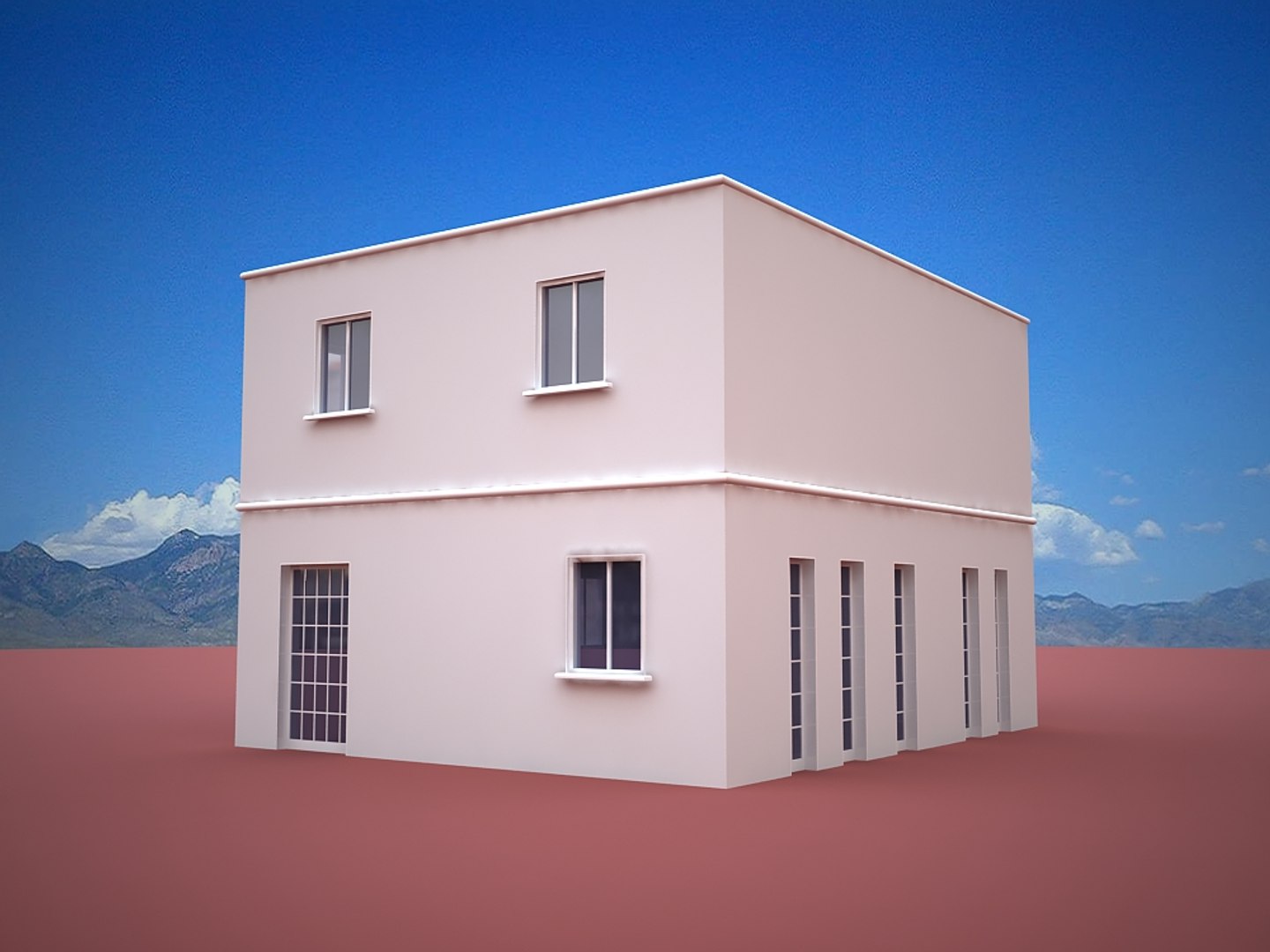 Free Cubic Architecture 3d Model