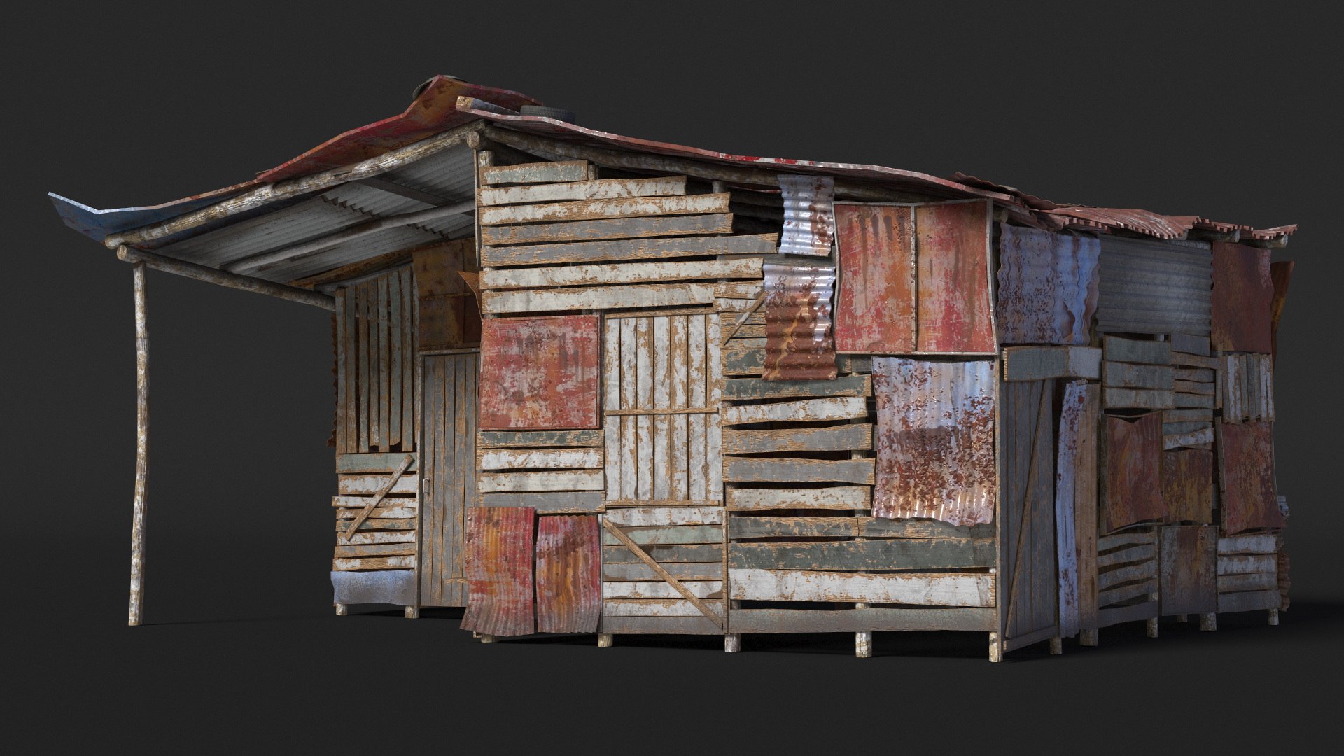 3D Rusty Sheet Metal Huts Collection 2 Model - TurboSquid 2374298