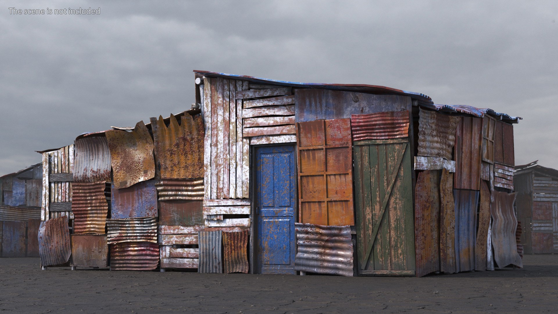 3D Rusty Sheet Metal Huts Collection 2 Model - TurboSquid 2374298