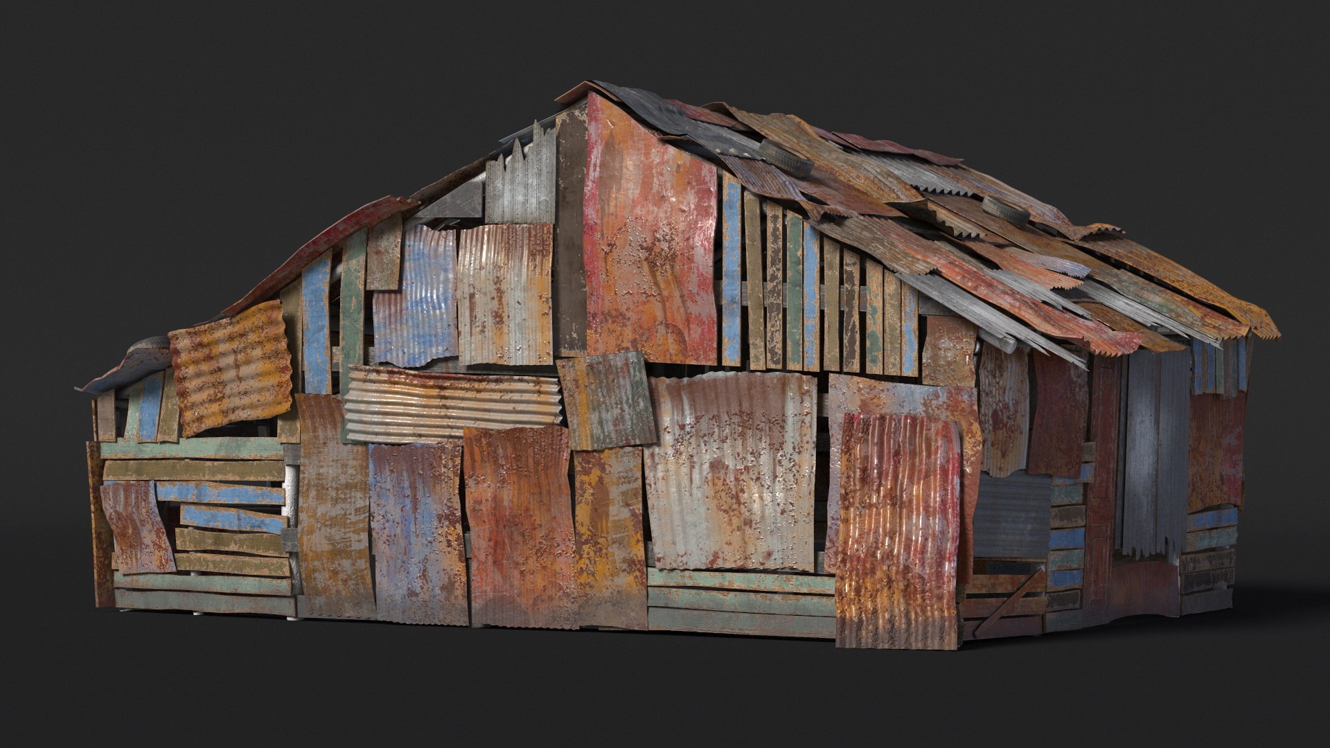 3D Rusty Sheet Metal Huts Collection 2 Model - TurboSquid 2374298