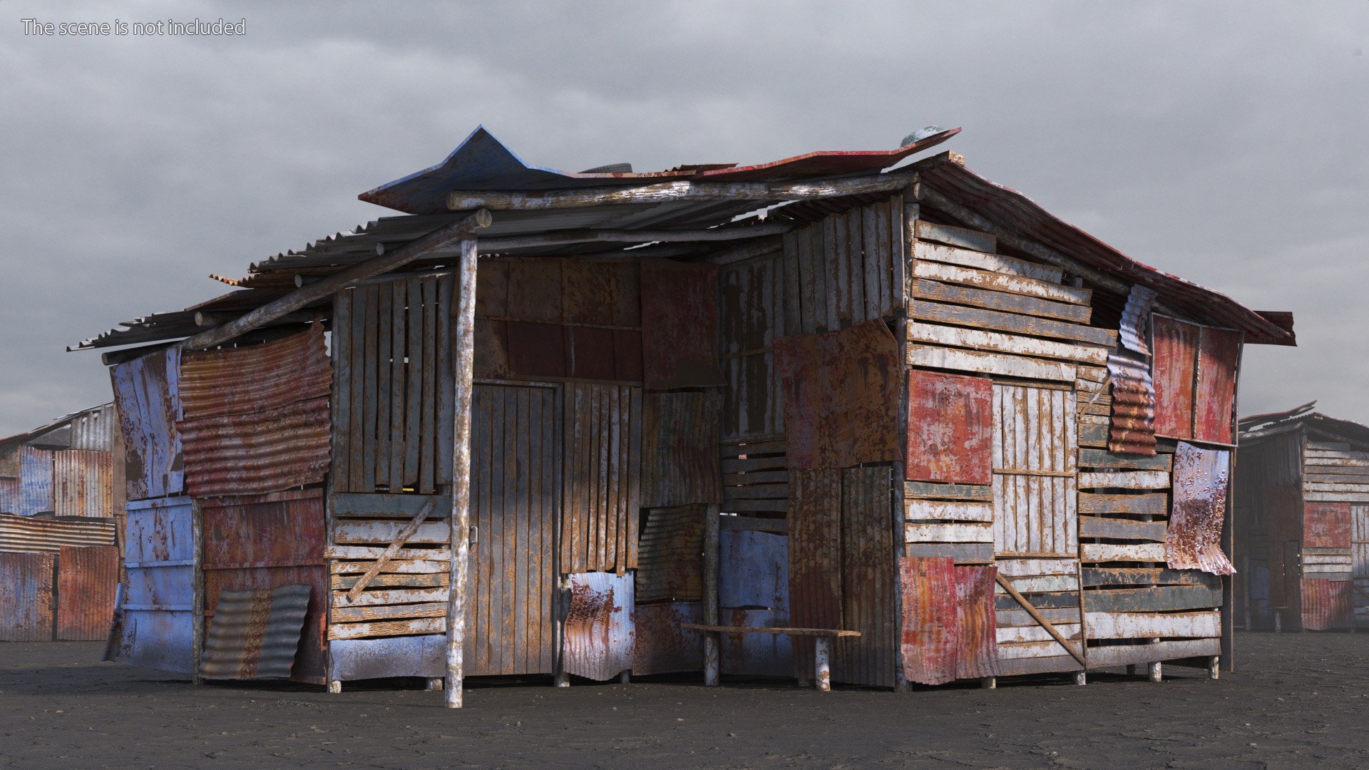 3D Rusty Sheet Metal Huts Collection 2 Model - TurboSquid 2374298
