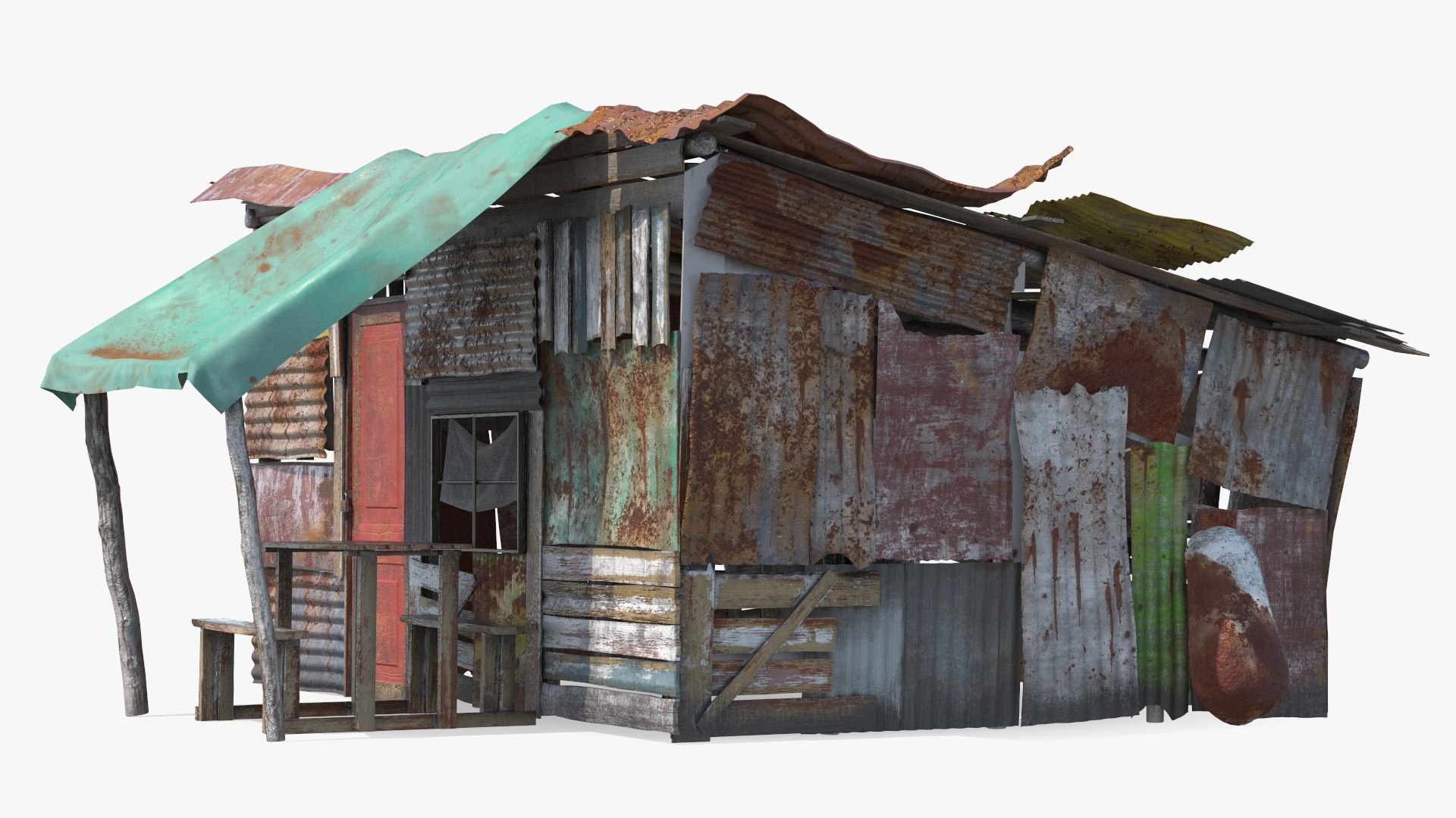 3D Rusty Sheet Metal Huts Collection 2 Model - TurboSquid 2374298