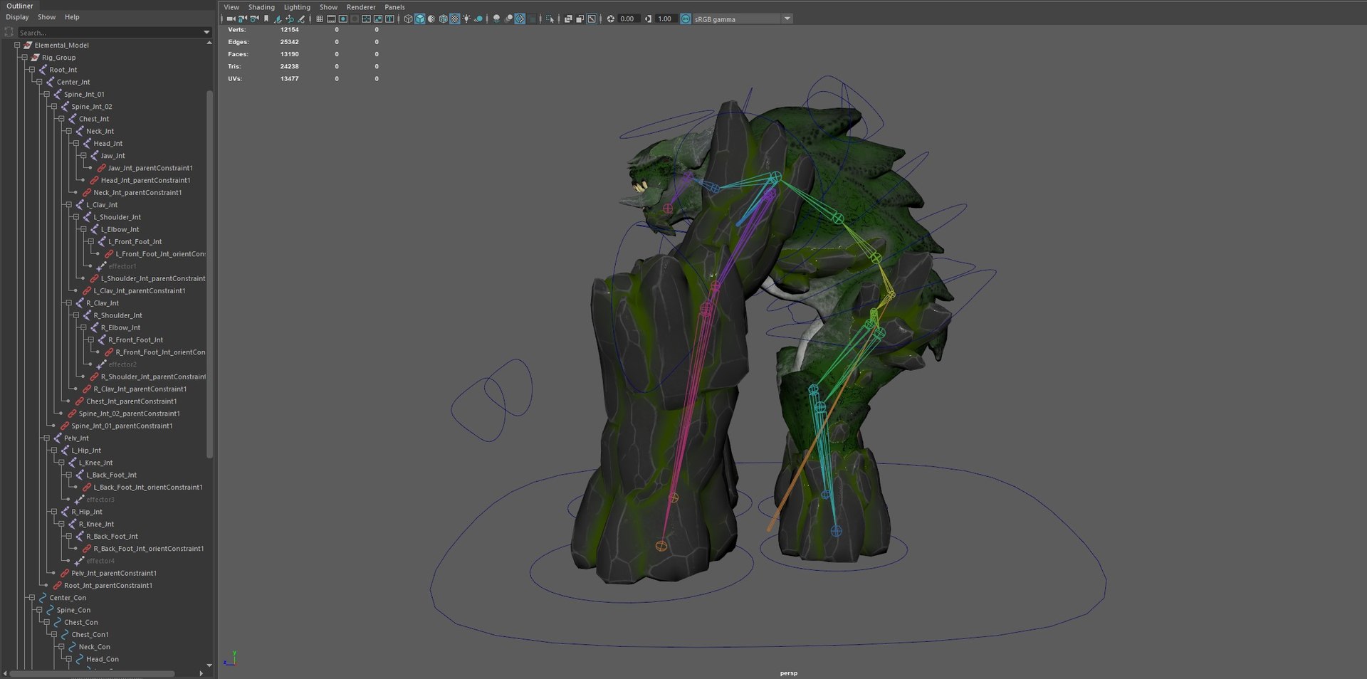 Earth Elemental Creature Rigged Character 3D Model - TurboSquid 1576125