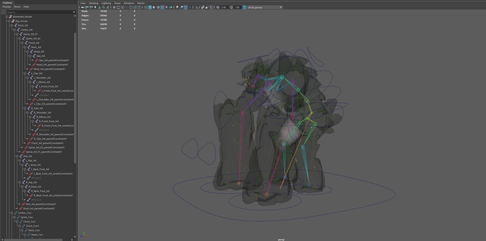 Earth Elemental Creature Rigged Character 3D Model - TurboSquid 1576125