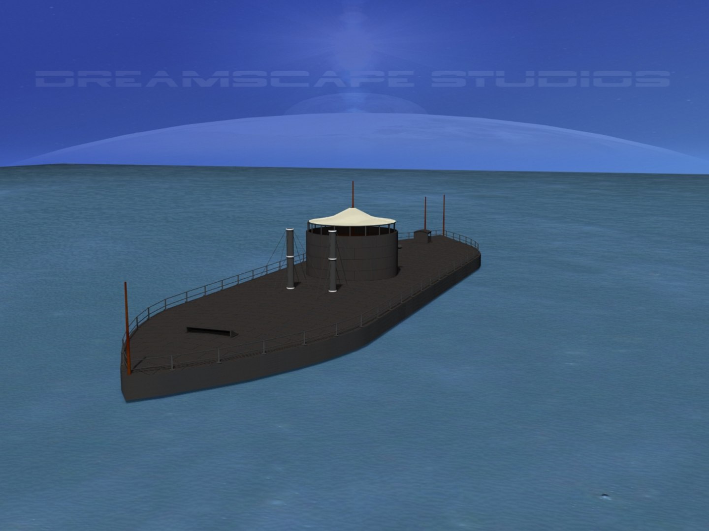 Ship Uss Monitor Ironclads 3d 3ds