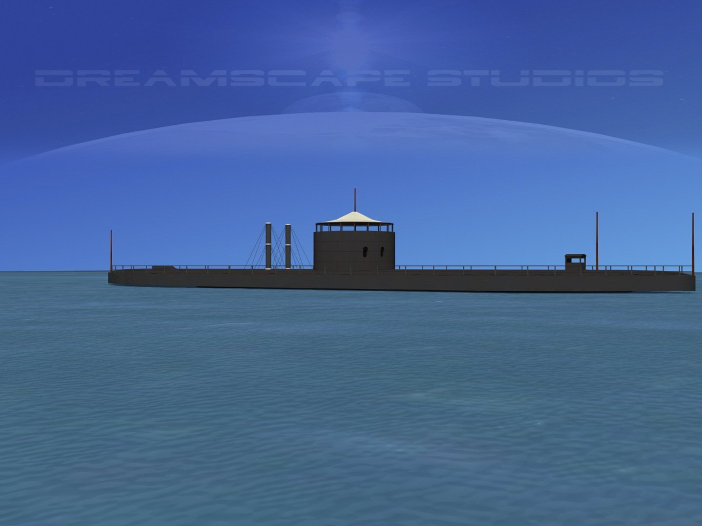 Ship Uss Monitor Ironclads 3d 3ds
