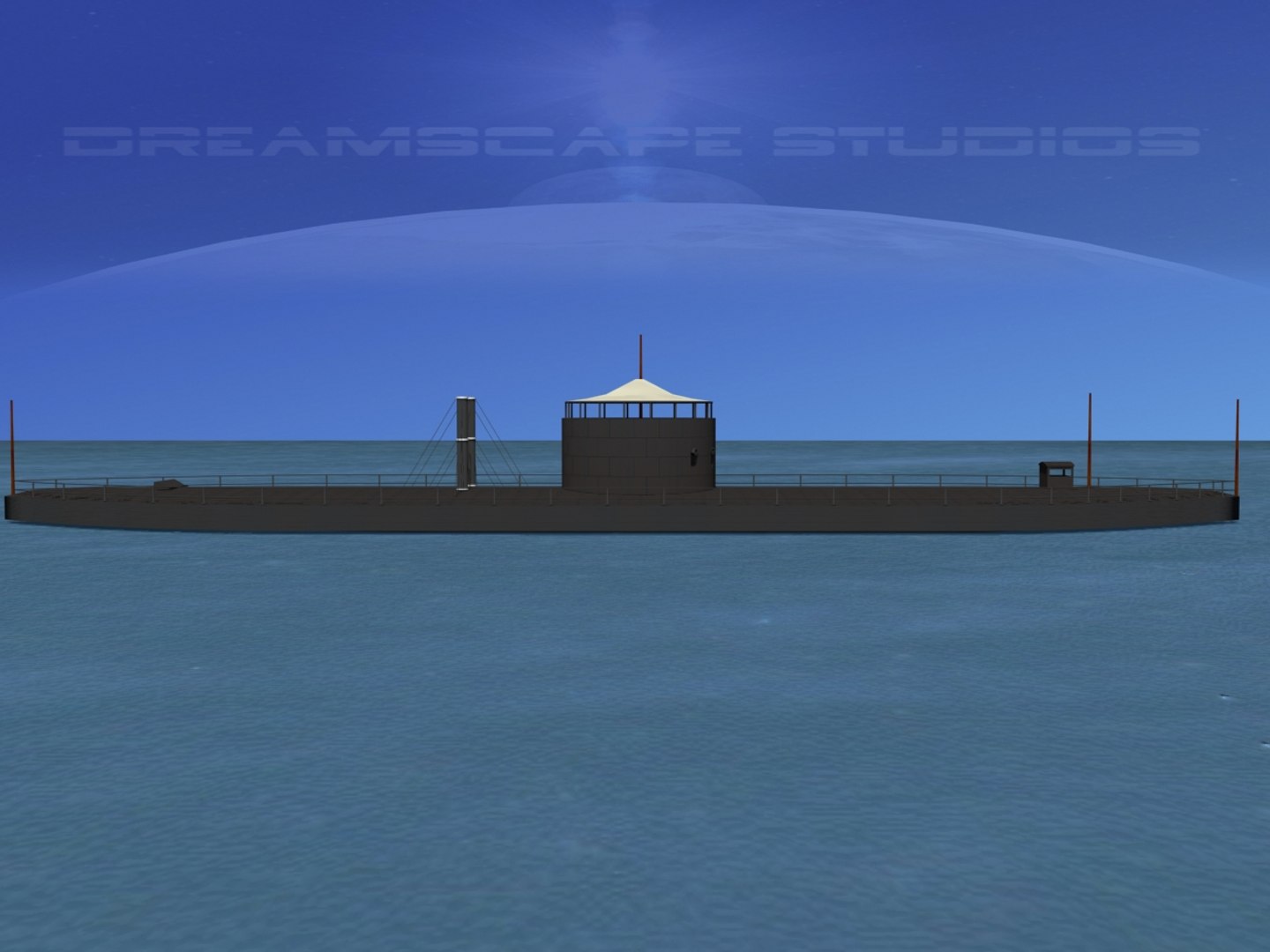 Ship Uss Monitor Ironclads 3d 3ds