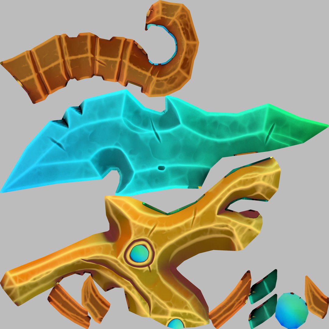 Gold-Krystall Stylize Sword 3D Model - TurboSquid 2047283