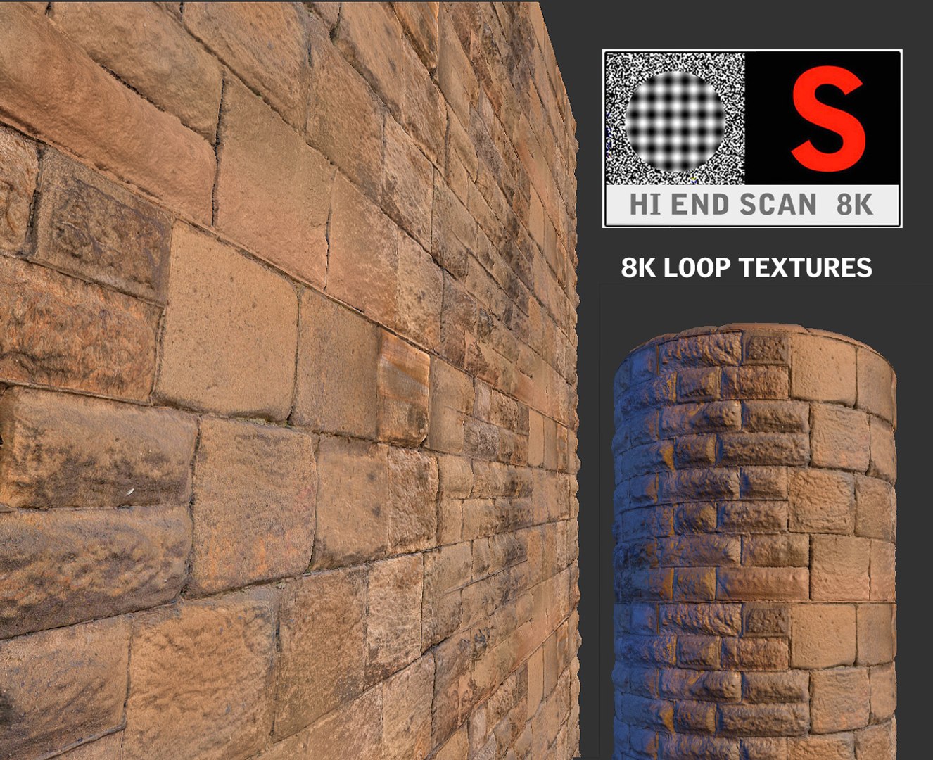 3d Antic Wall Scan 8k Model
