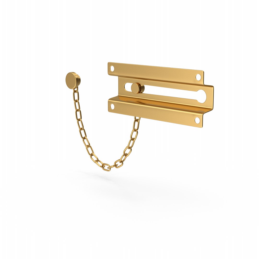 Gold Door Chain And Lock 3D Model - TurboSquid 1996543