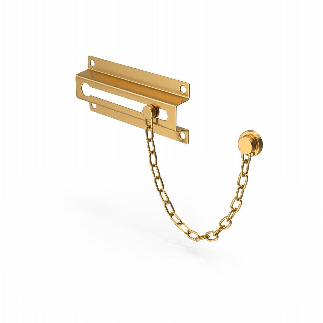 Gold Door Chain And Lock 3D Model - TurboSquid 1996543