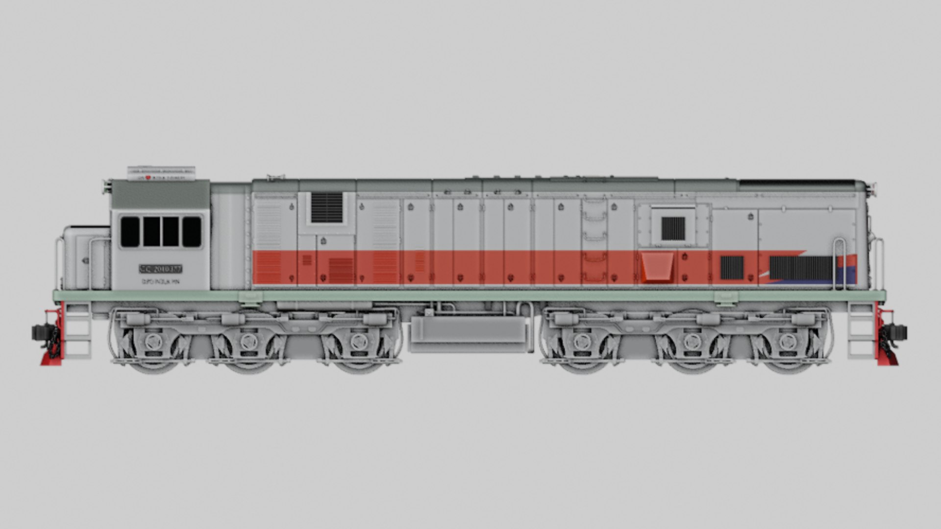 GE U18C Indonesian Locomotive 3D Model - TurboSquid 2125384