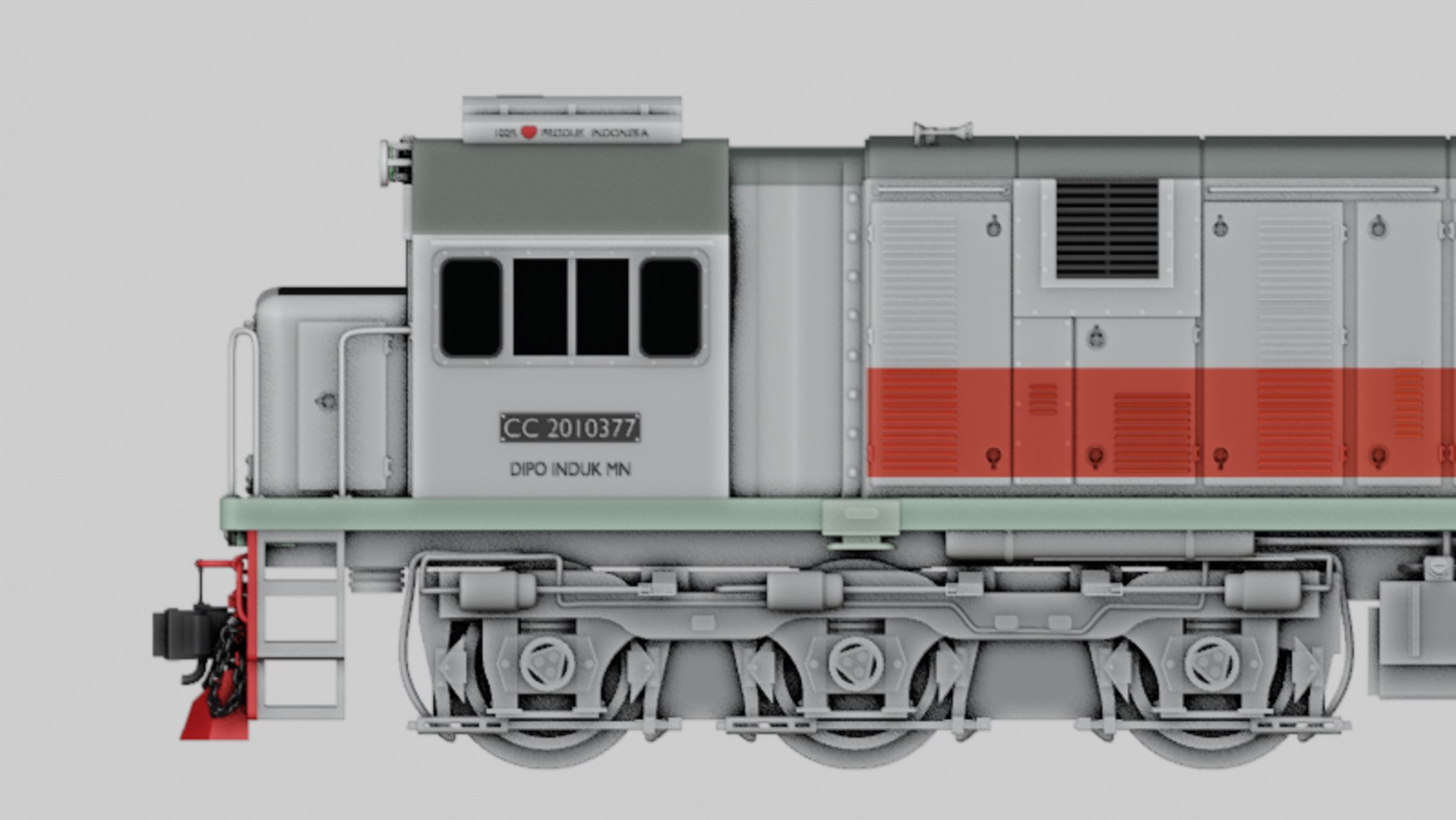 GE U18C Indonesian Locomotive 3D Model - TurboSquid 2125384