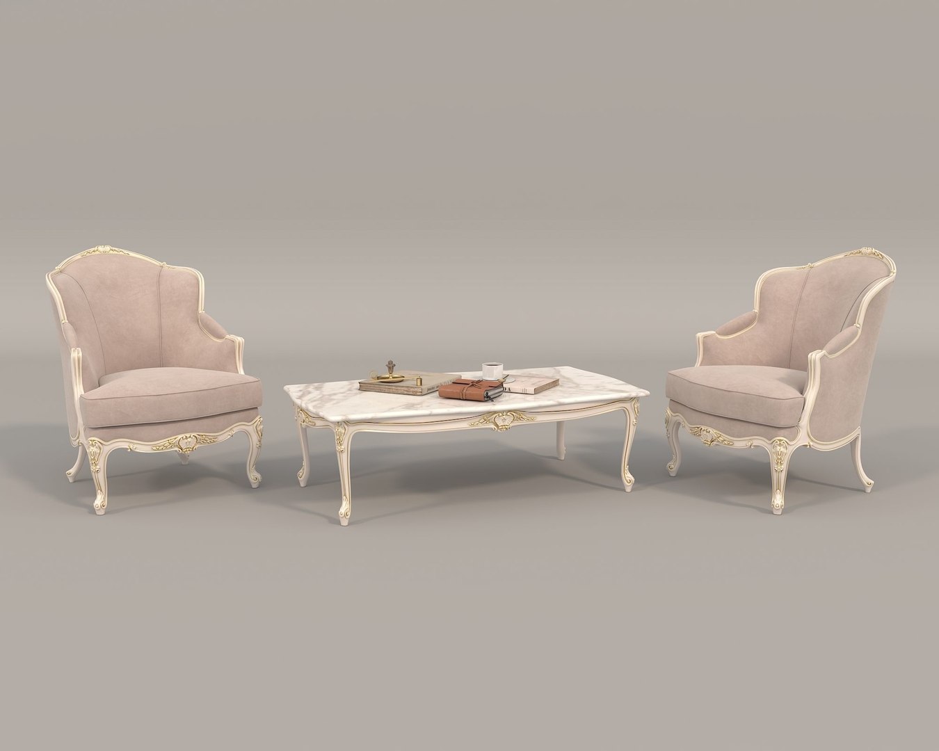 Classic European Style Coffee Table And Armchair 22 3D - TurboSquid 2271211
