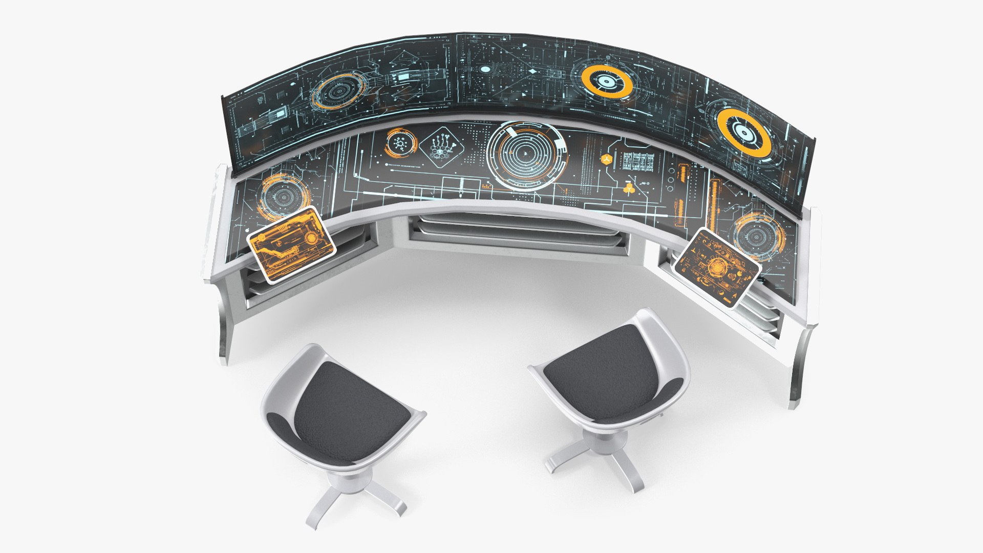 Futuristic Command Center Console With Chair 3D - TurboSquid 2318857