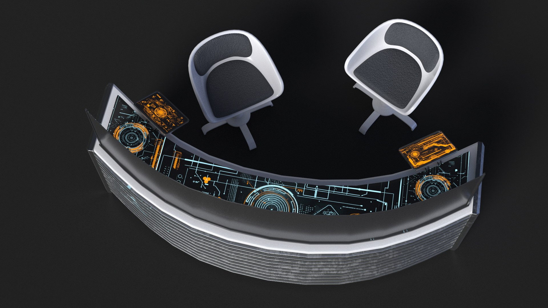 Futuristic Command Center Console With Chair 3D - TurboSquid 2318857