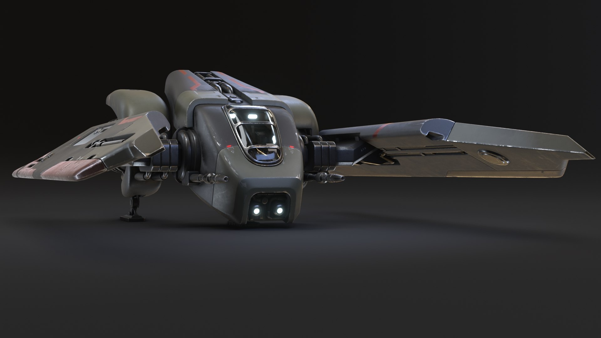 Spaceship With Cockpit Model - TurboSquid 2110613